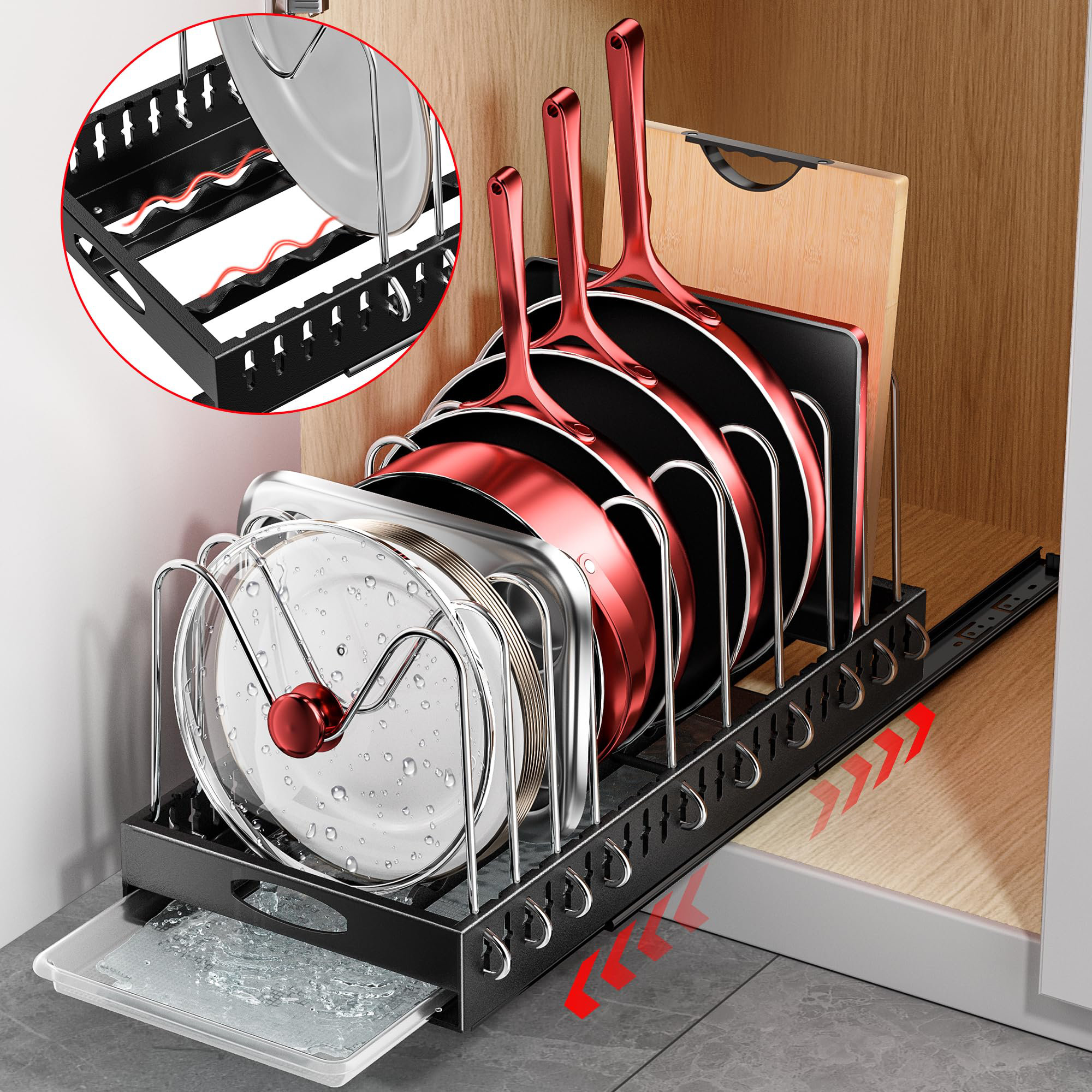 Mint Pantry Pull Out Pots And Pans Organizer Under Cabinet, 20” Deep ...