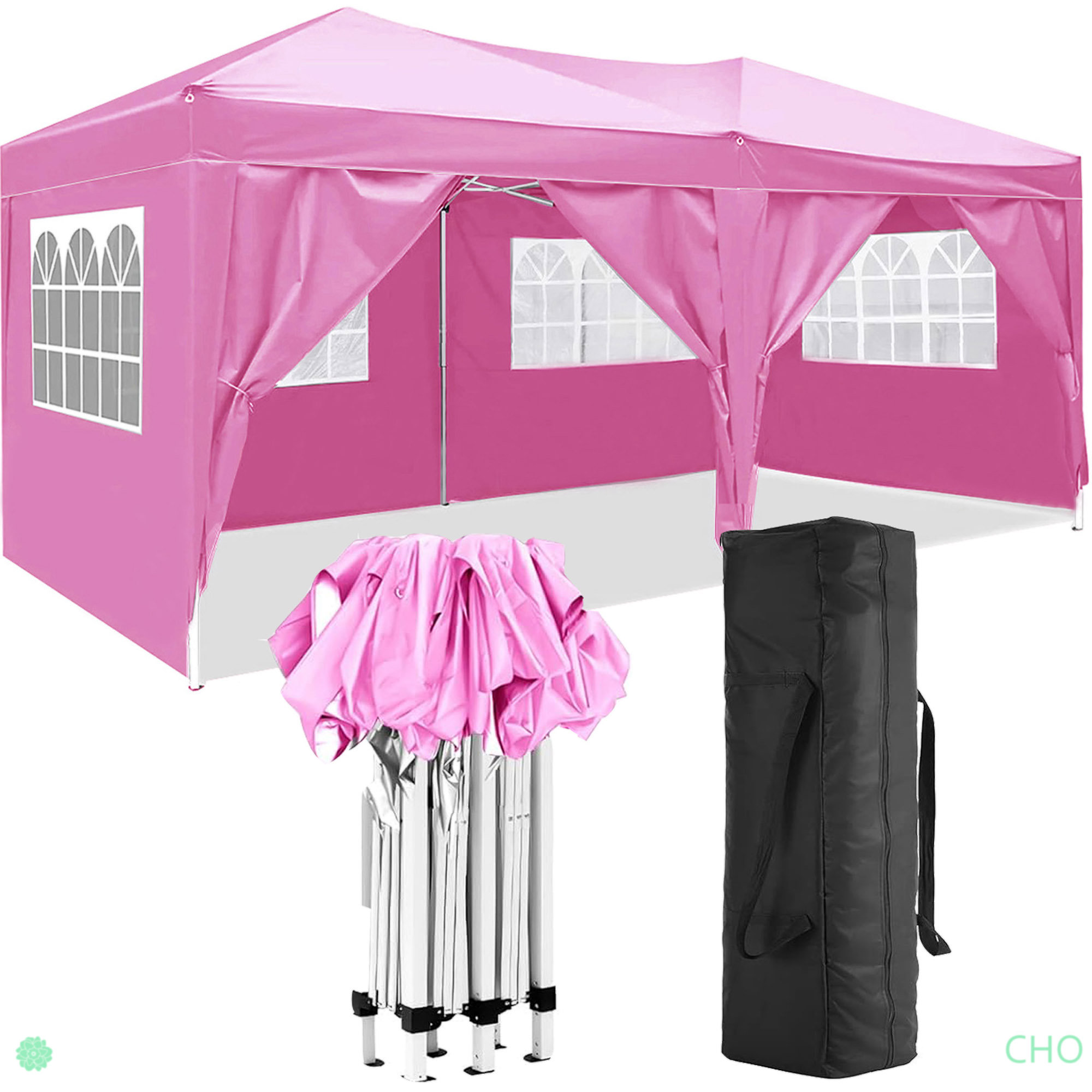 BVNECXP Folding Canopy With 6 Removable Sidewalls Outdoor Event Shelter ...