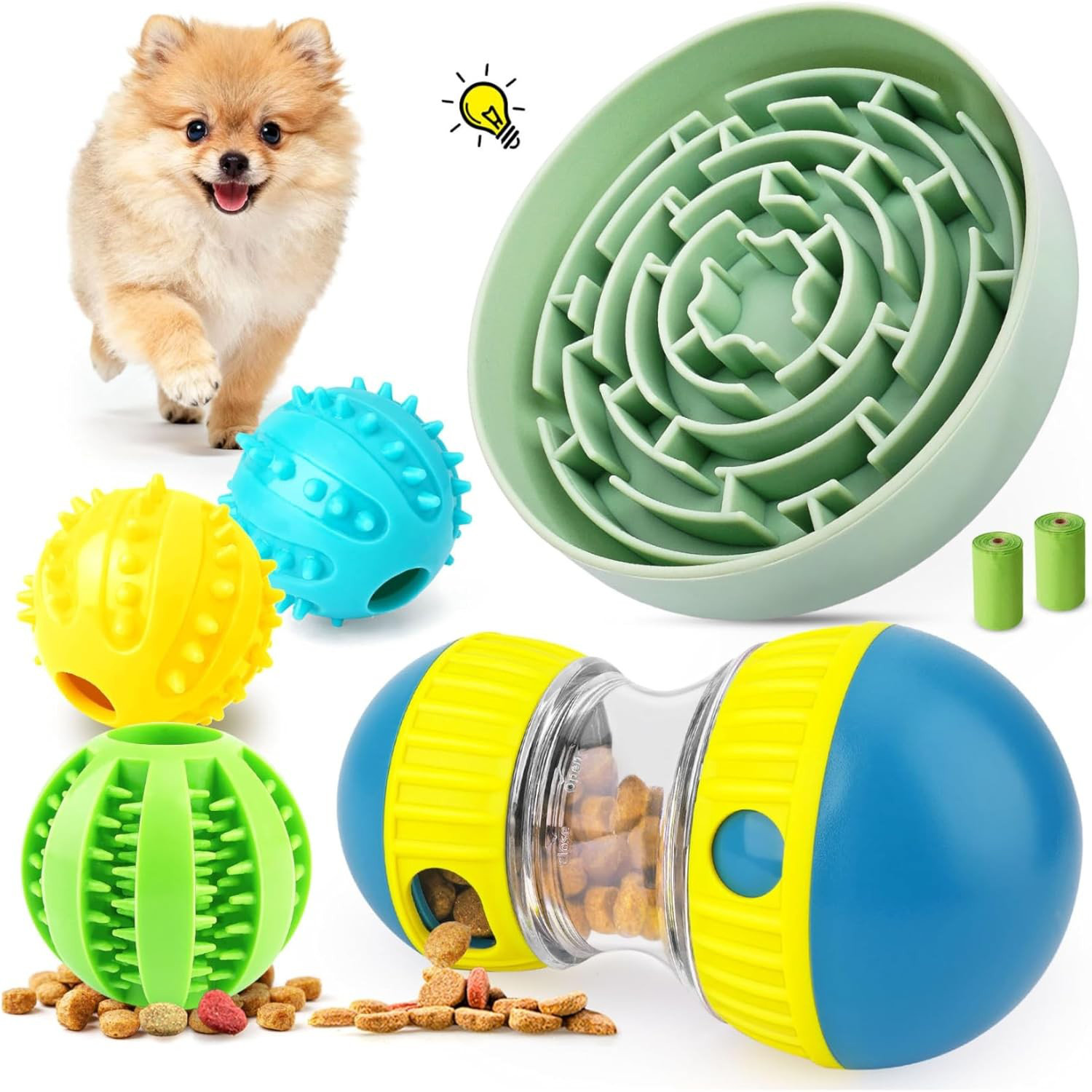 HIBAMSTOR Enriching Slow Feeding Set For Dogs – Slow Feeder Dog Bowls ...