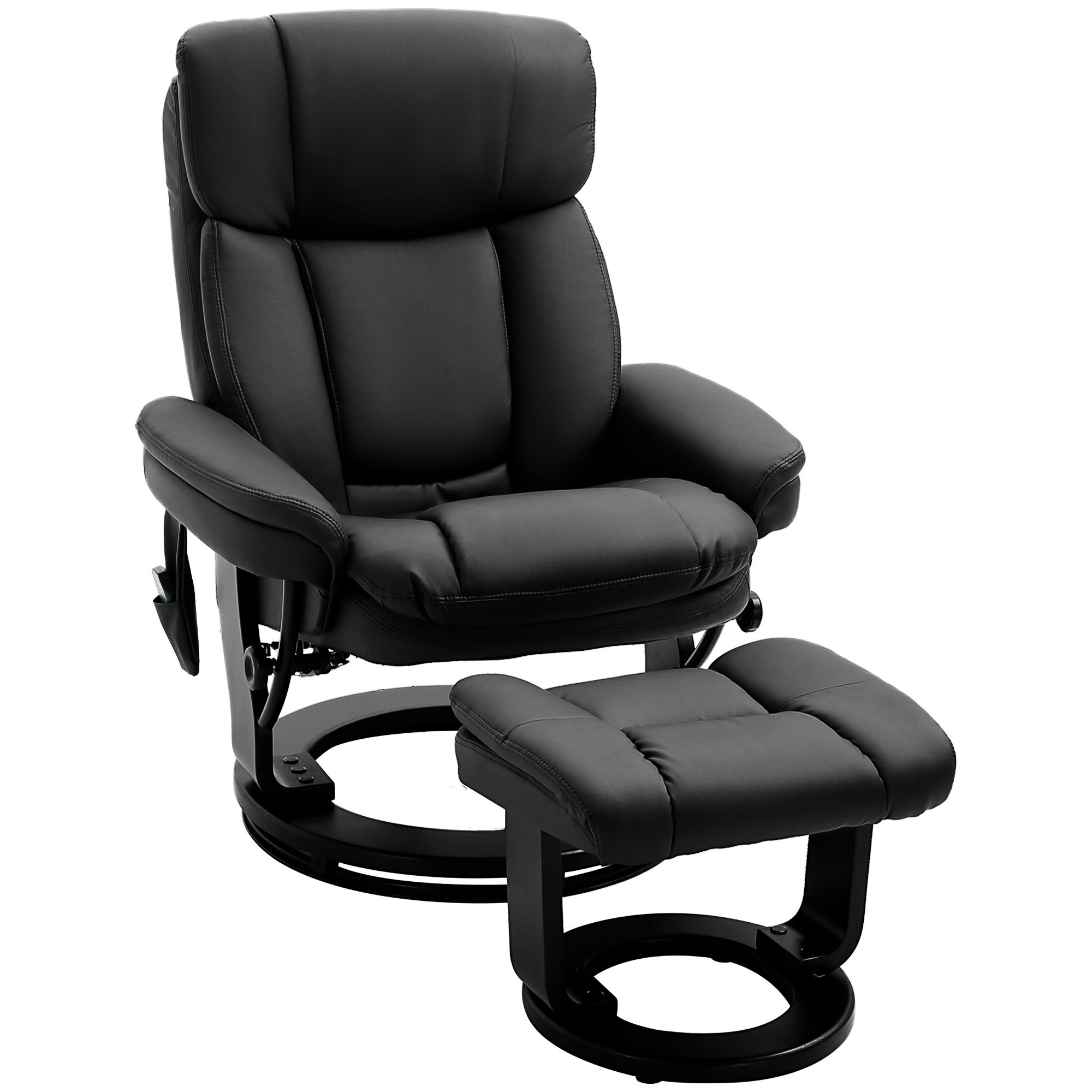 Red Barrel Studio® PU Leather Massage Recliner Chair With Ottoman 10 ...