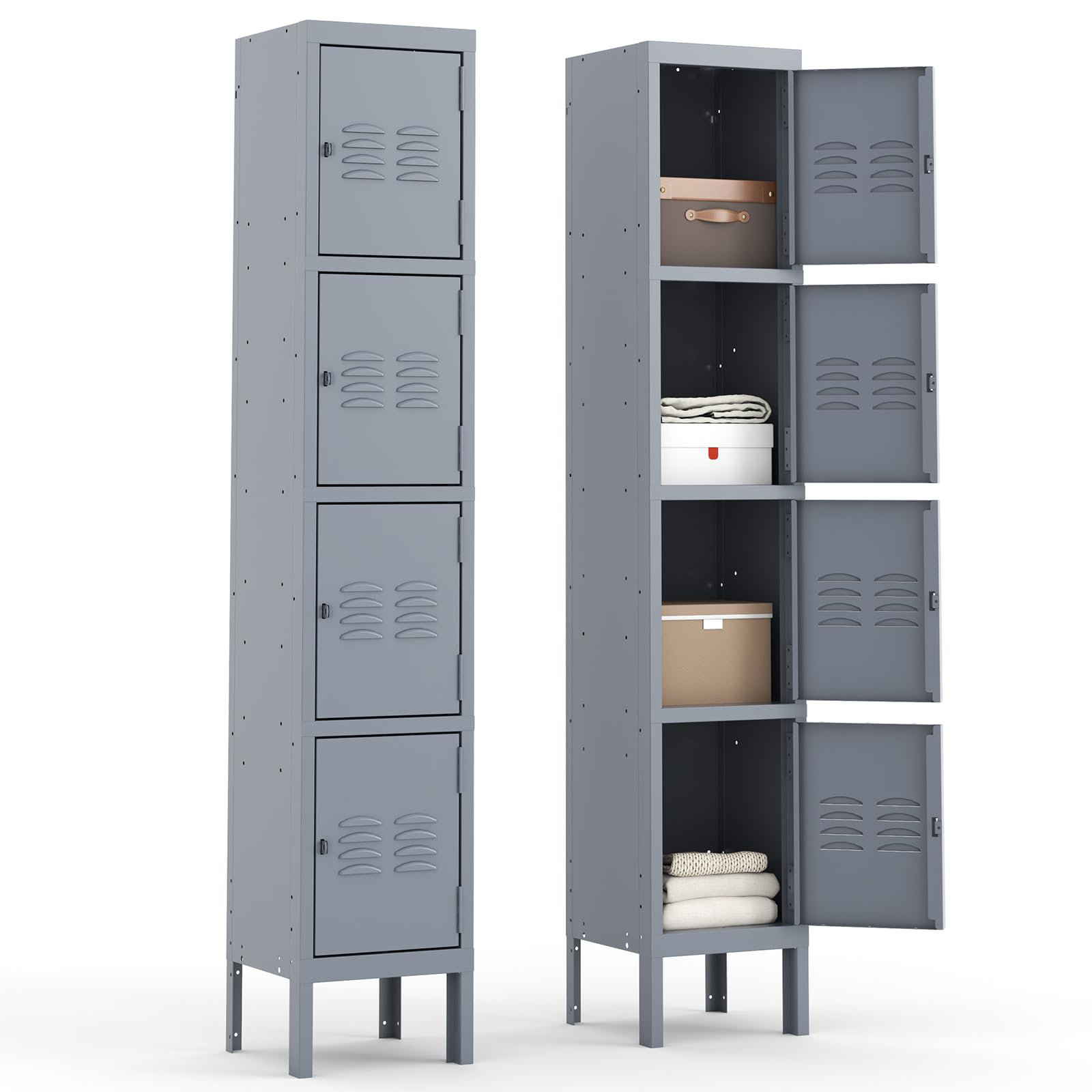 BIZOE 66"H Metal Storage Locker Cabinets for Home, Office, Gym, School ...