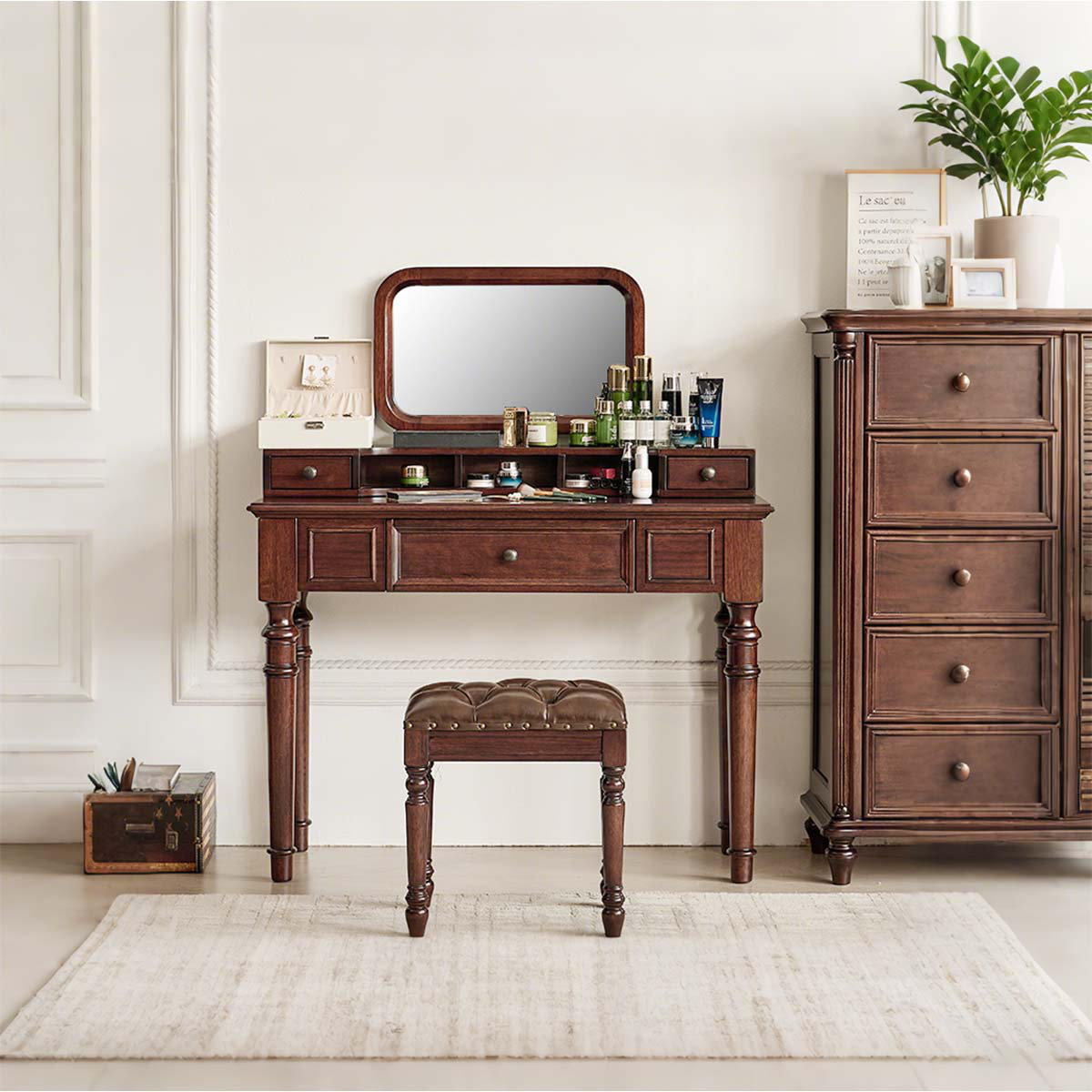 Canora Grey Minimalist Solid Wood Dressing Table | Wayfair