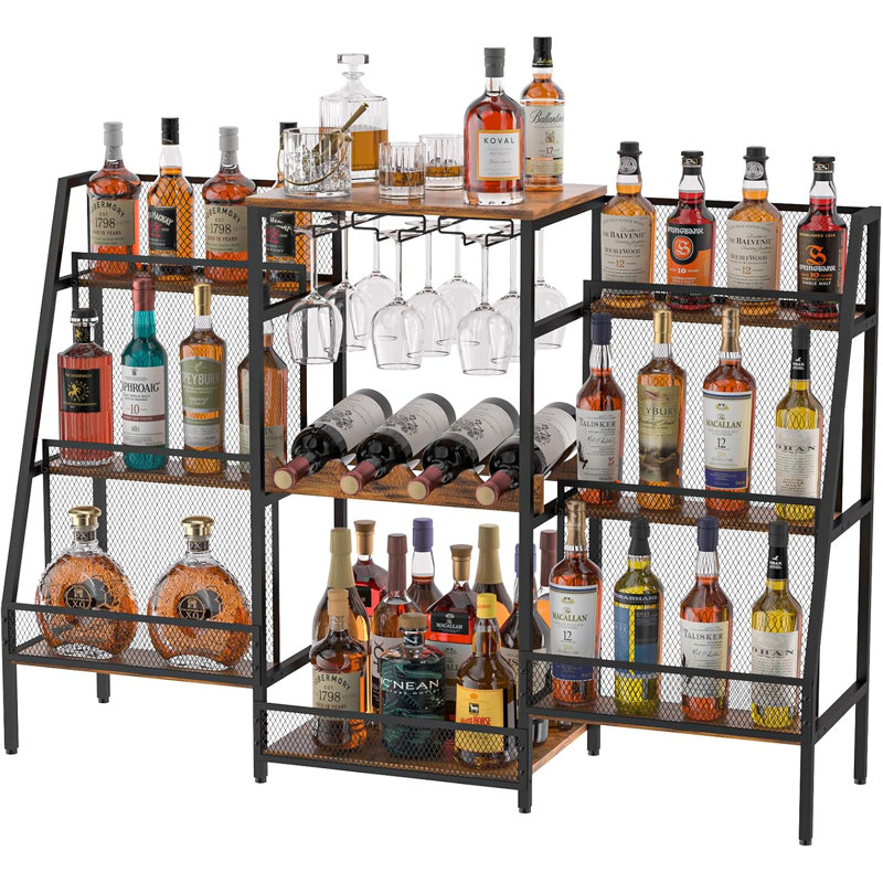 17 Stories Freestanding Floor Wine Rack, Liquor Stand For Liquor ...