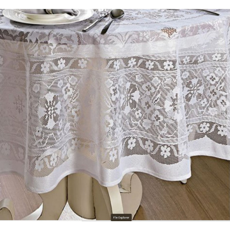 Ophelia & Co. Mateo 70 inch Round White Lace Tablecloth - Wayfair Canada