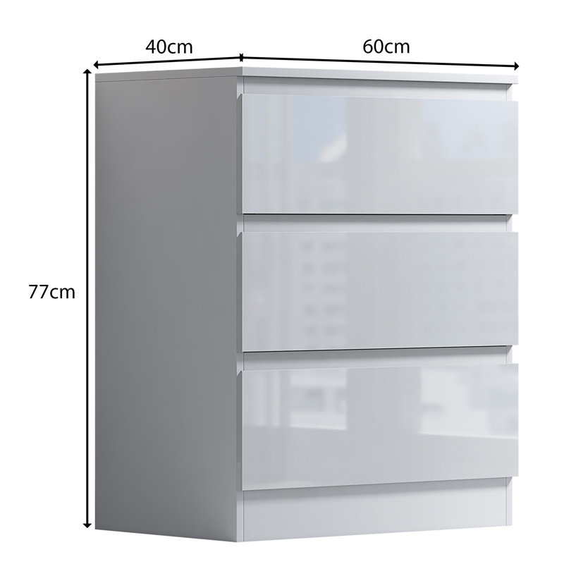 Hashtag Home Warren 60cm 3 Drawer Chest of Drawers | Wayfair.co.uk