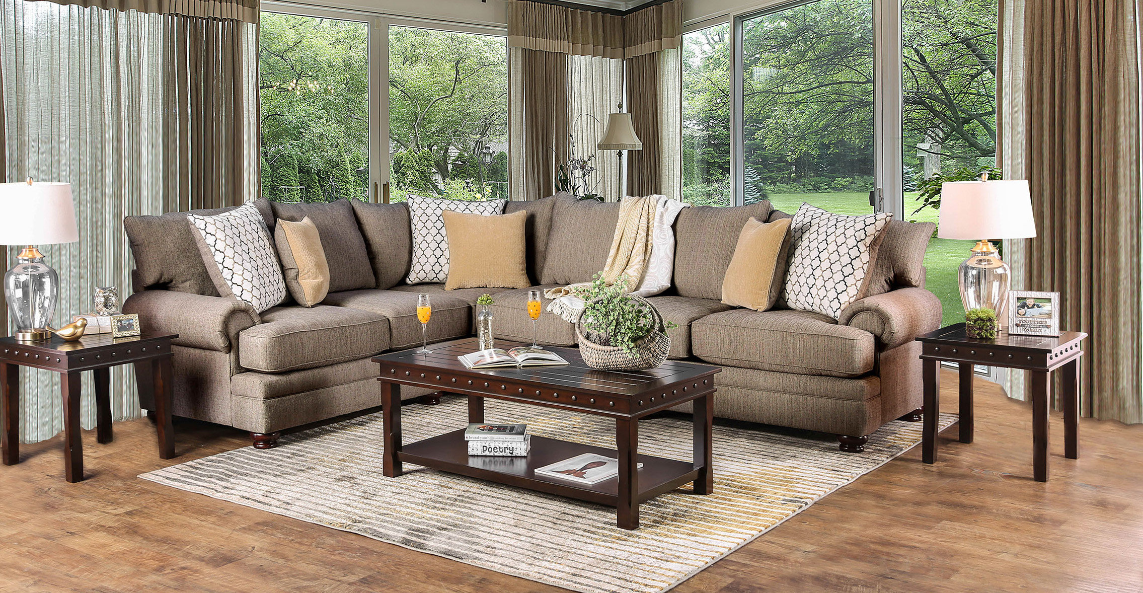 Darby Home Co Deshields 128" Wide Symmetrical Corner Sectional | Wayfair