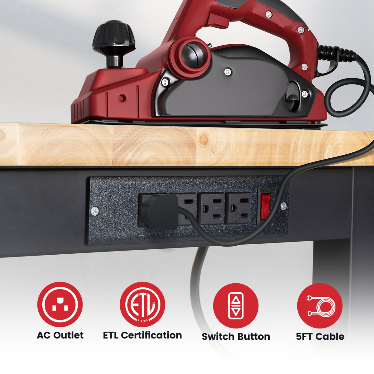 WFX Utility™ Work Table for Garage Adjustable Workbench with Power ...