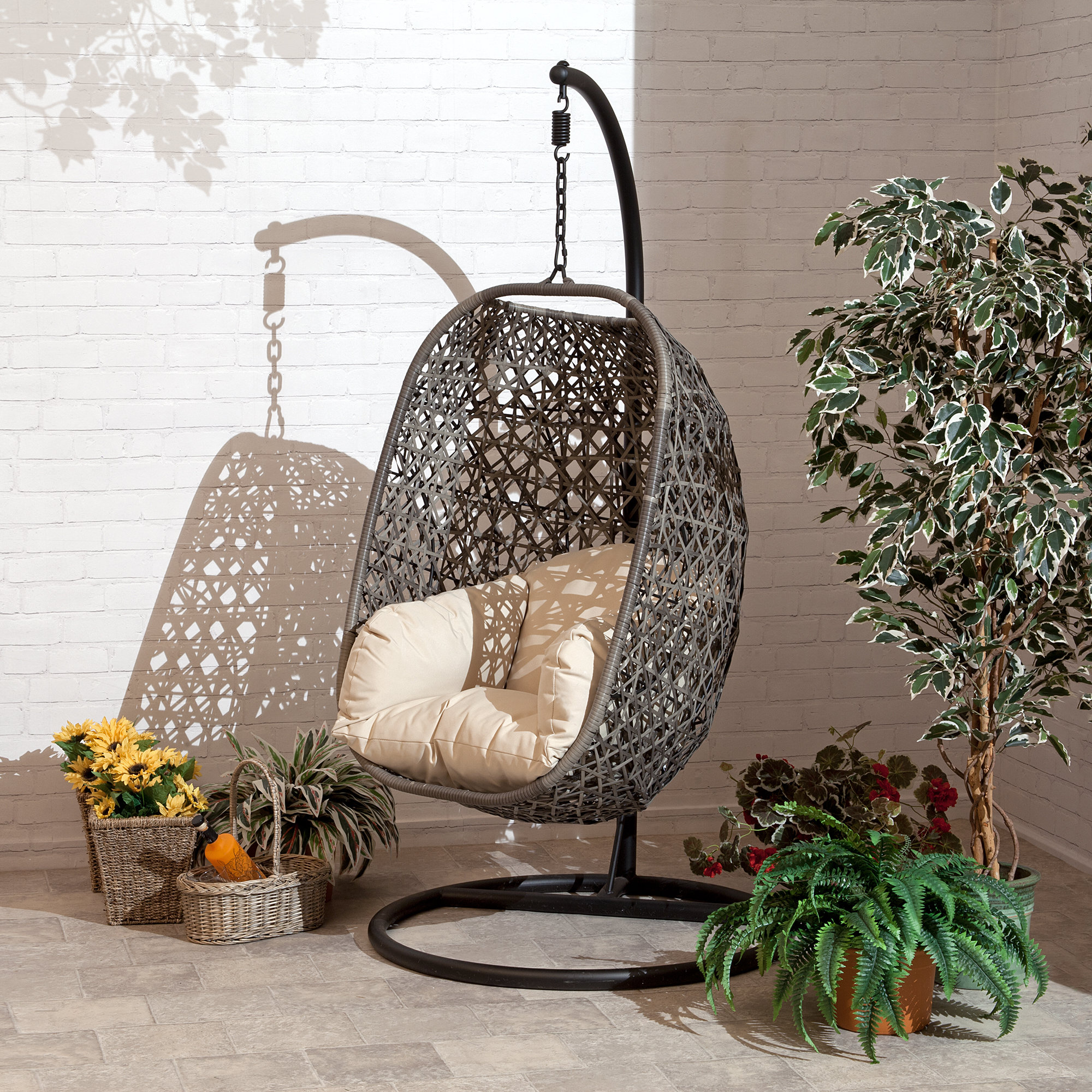 Dakota Fields Wallis Cocoon Patio Chair with Cushion & Reviews ...