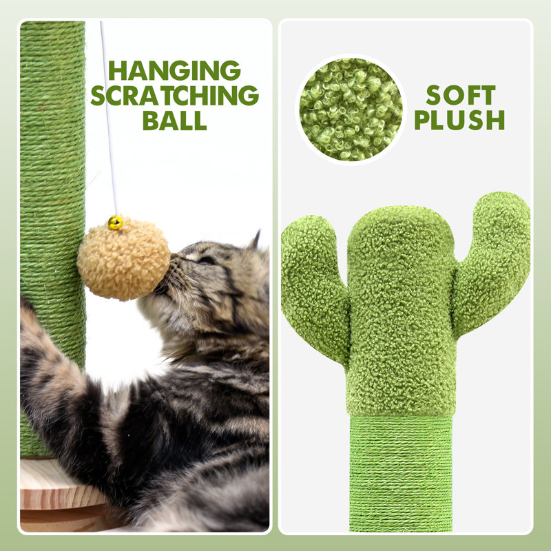 Tucker Murphy Pet™ 37-inch Extra Thick Cactus Cat Scratching Post For ...