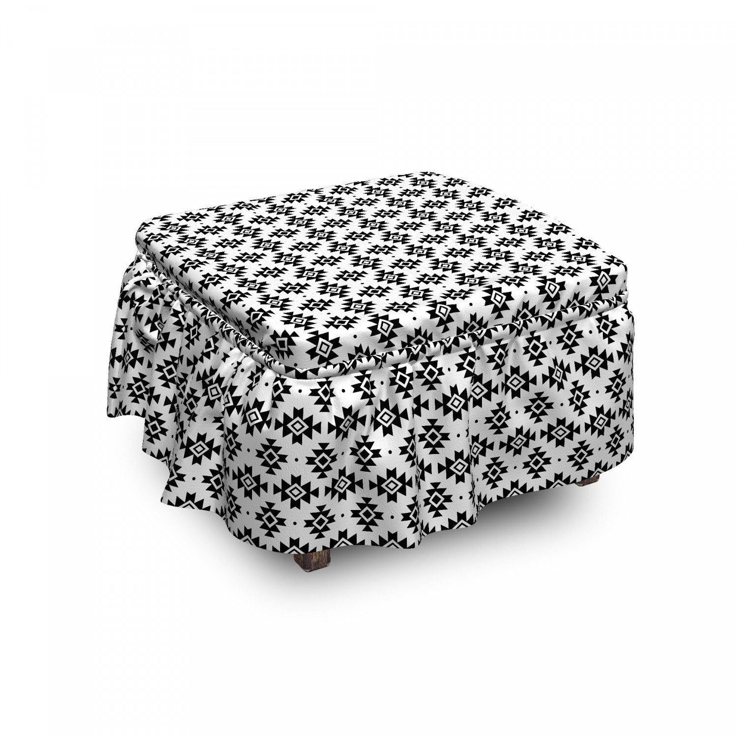 East Urban Home Aztec Motif Native Folk Art Ottoman Slipcover | Wayfair