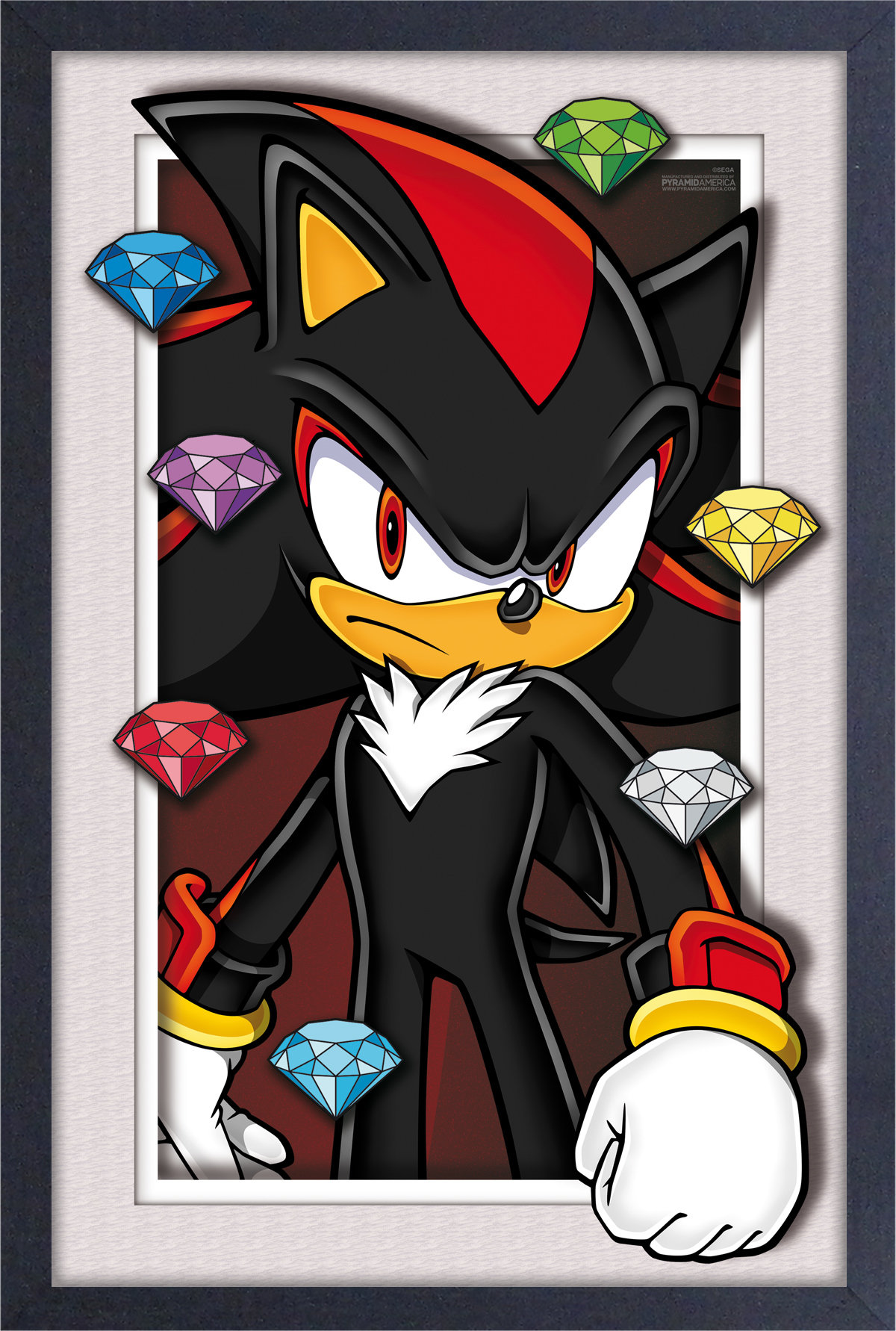 Ebern Designs Sonic the Hedgehog- Shadow wit 11x17 Under Plexi Framed ...