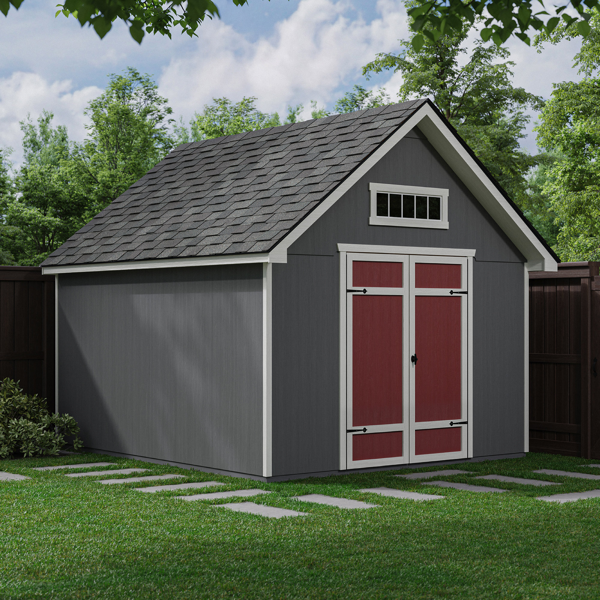 Handy Home Tribeca 10 ft. W x 12 ft. D Wood Storage Shed With Floor ...