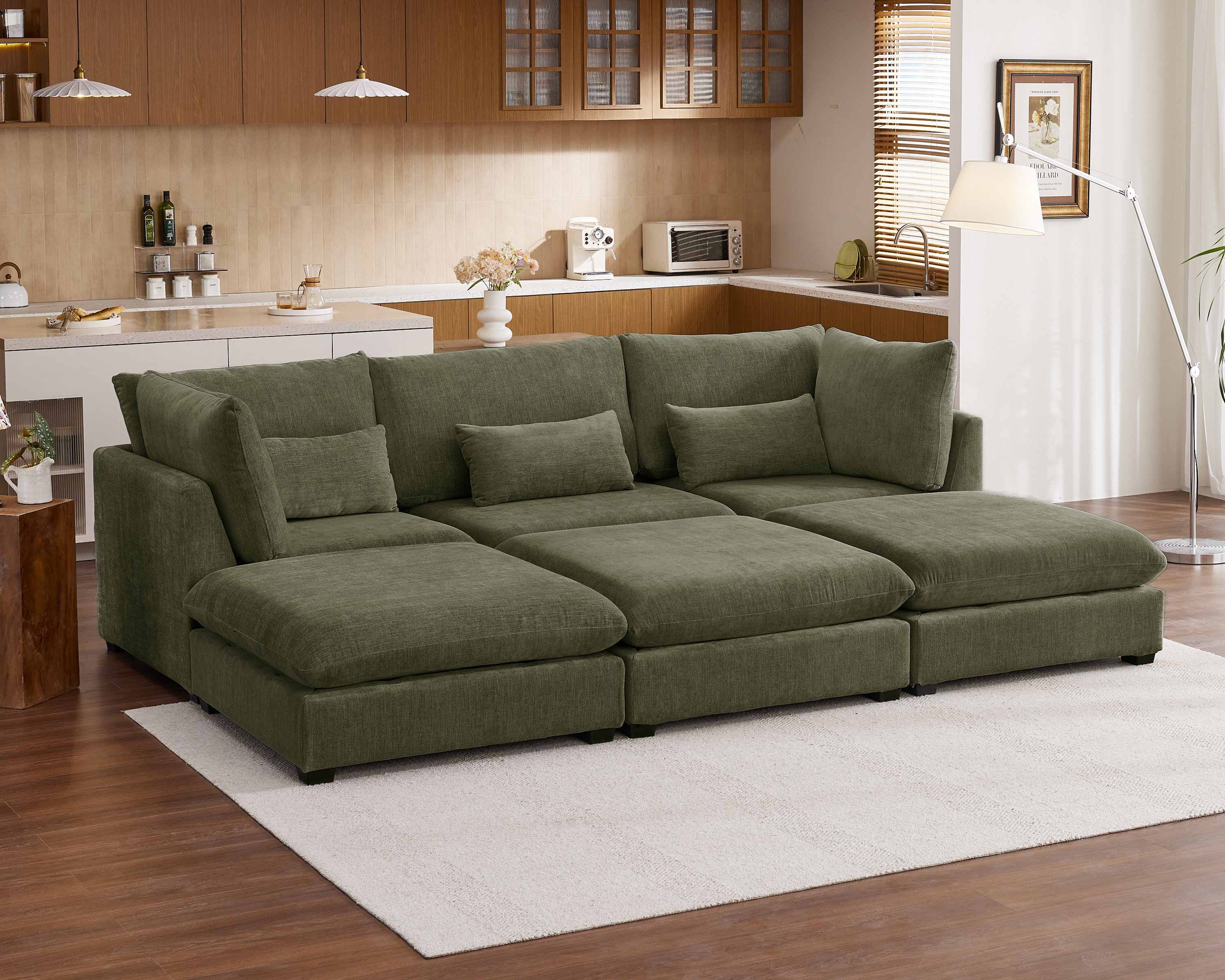 Latitude Run® 120"Oversized Modular Sectional Sofa for Living Room 6 ...