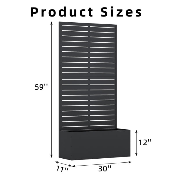Arlmont & Co. Outdoor Metal Rectangular Individual Planter Box with ...
