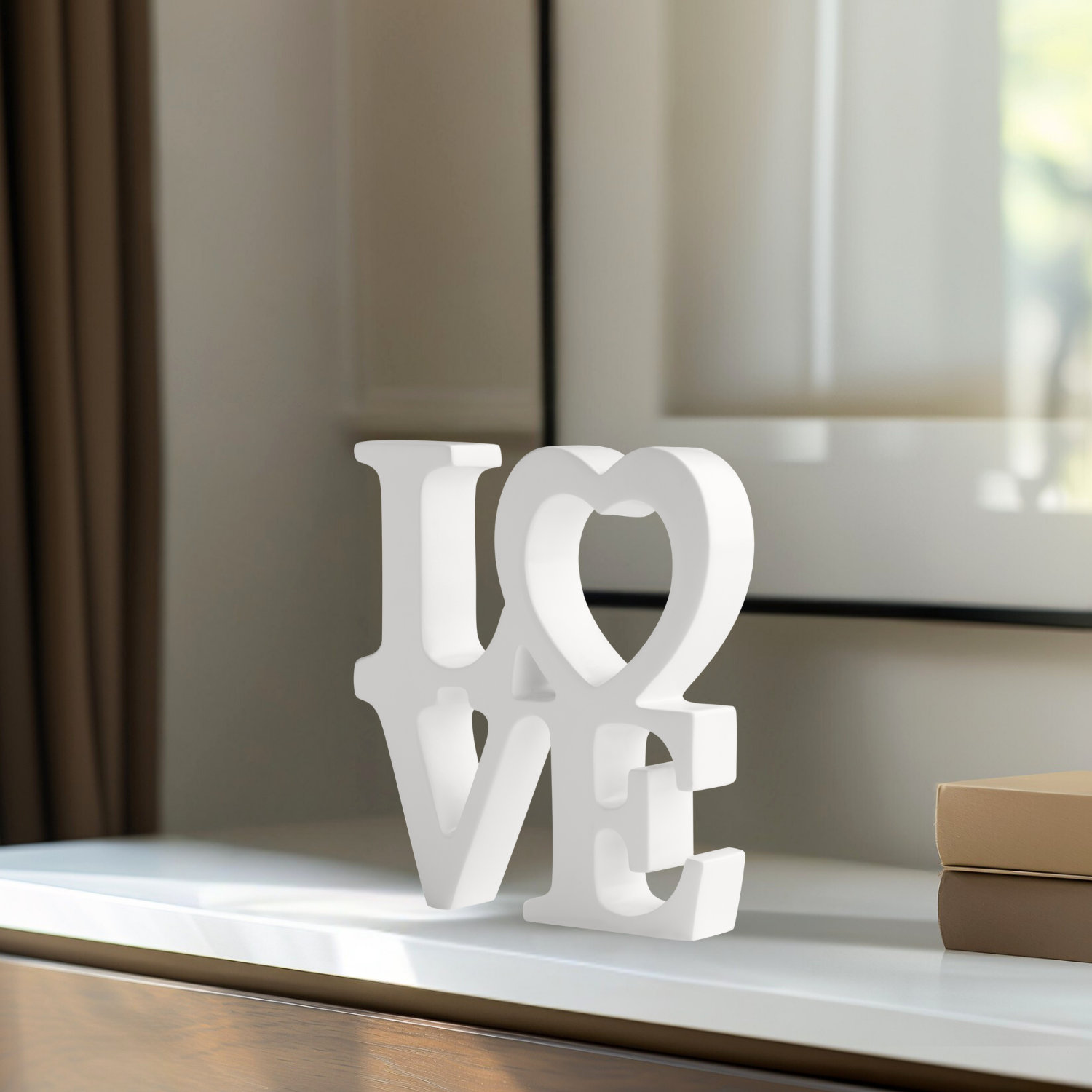 Ebern Designs Laba Heart Love Word Art Resin Modern Decor Letter Block ...