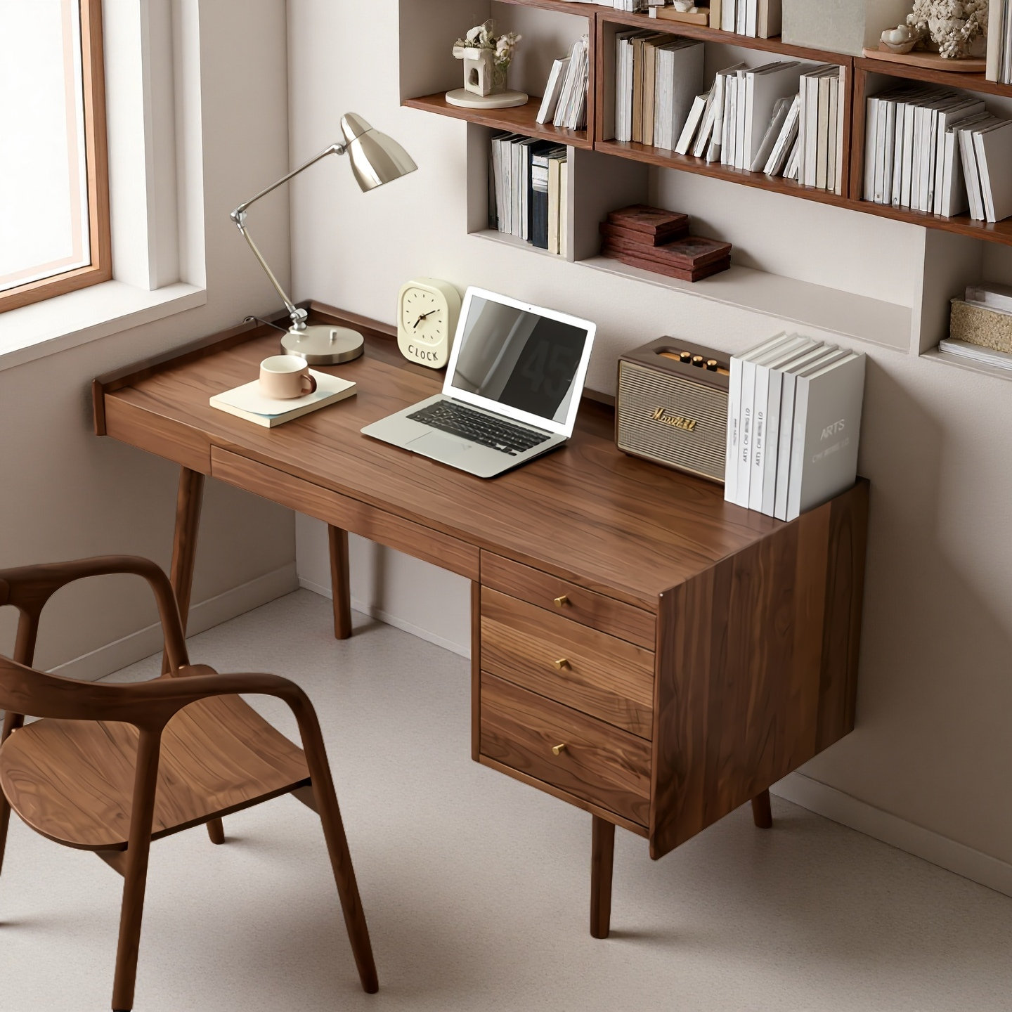 Canora Grey Simple Nut-Brown Solid Wood Rectangular Desk - Wayfair Canada