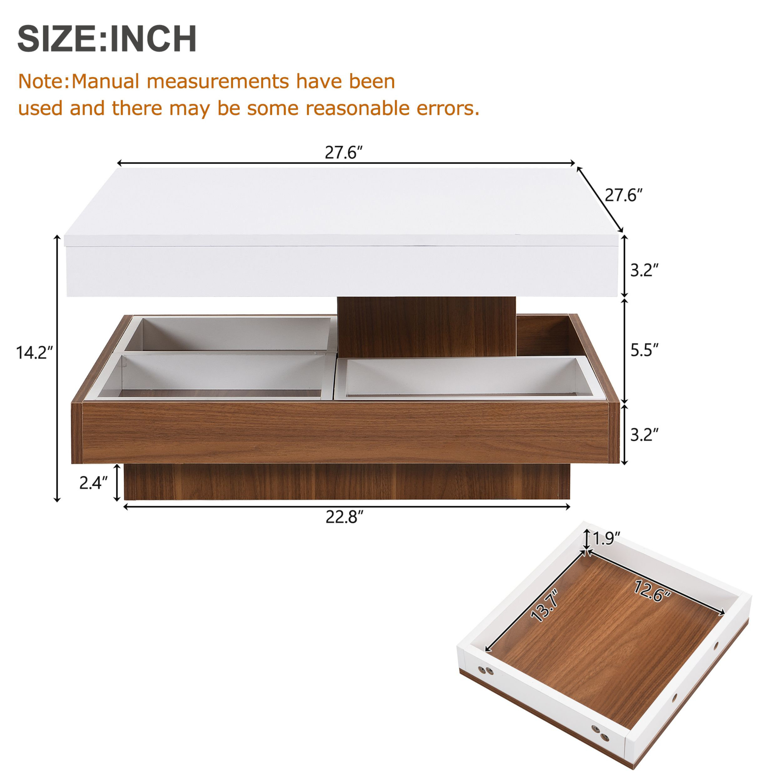 Ebern Designs Modern Square 360° Swivel Coffee Table | Wayfair