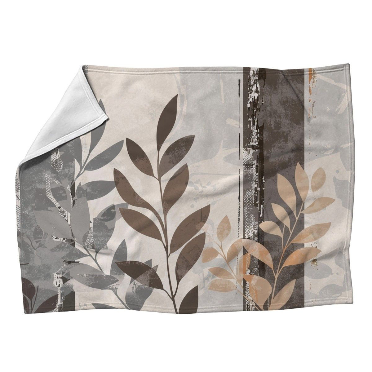 VisionDecor Leaves Fleece Throw Blanket - Botanical Throws for Sofas or ...