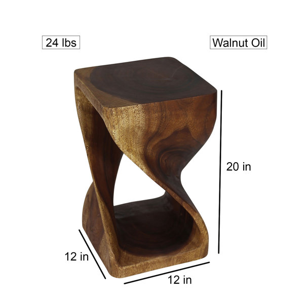 Ivy Bronx Lishe Solid Wood Abstract End Table & Reviews | Wayfair
