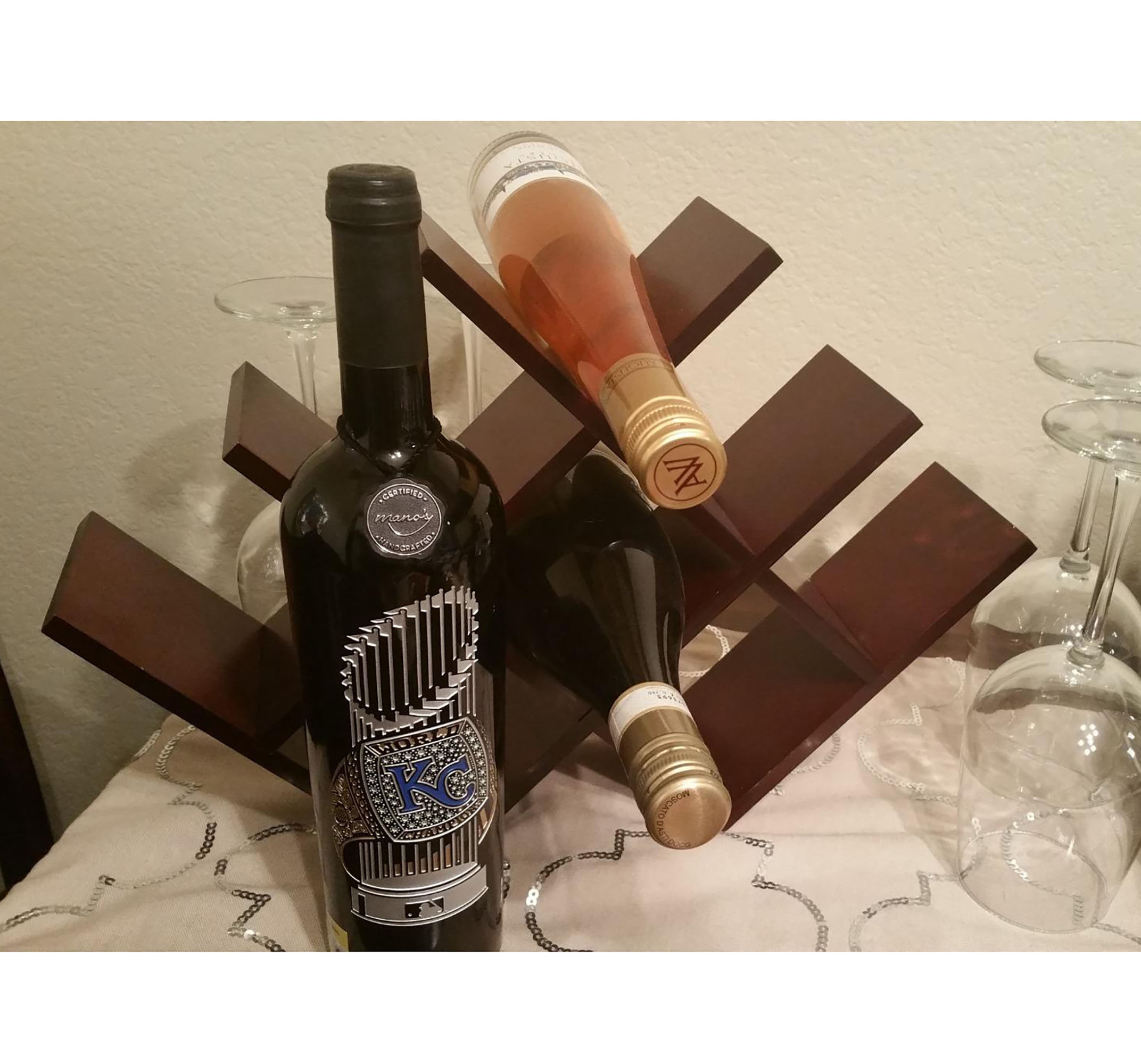 Millwood Pines Countertop Wine Rack, Tabletop Wine Holder For 8 Bottle ...