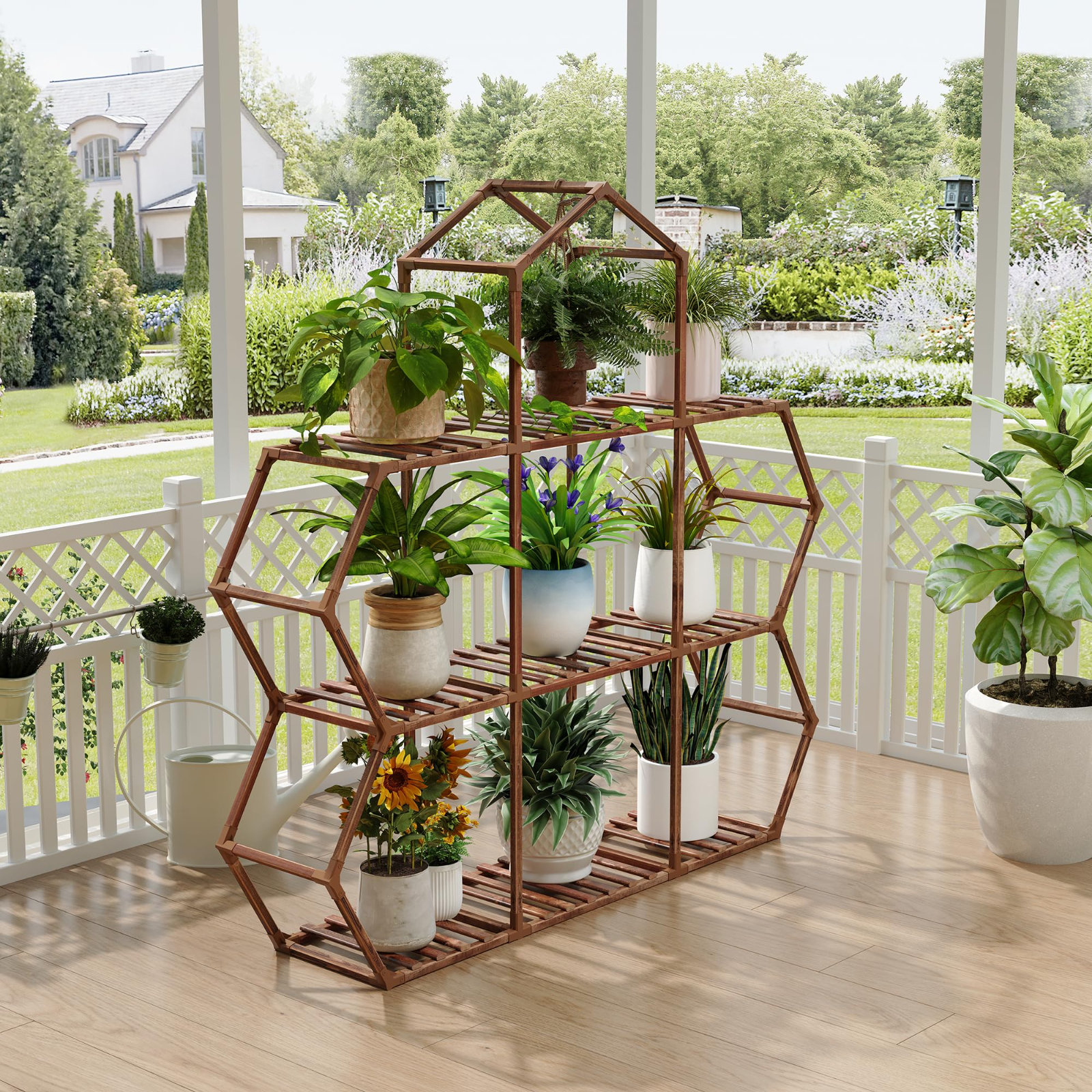 Loon Peak® Large Plant Racks, Both Indoor And Outdoor, Castle Shaped ...