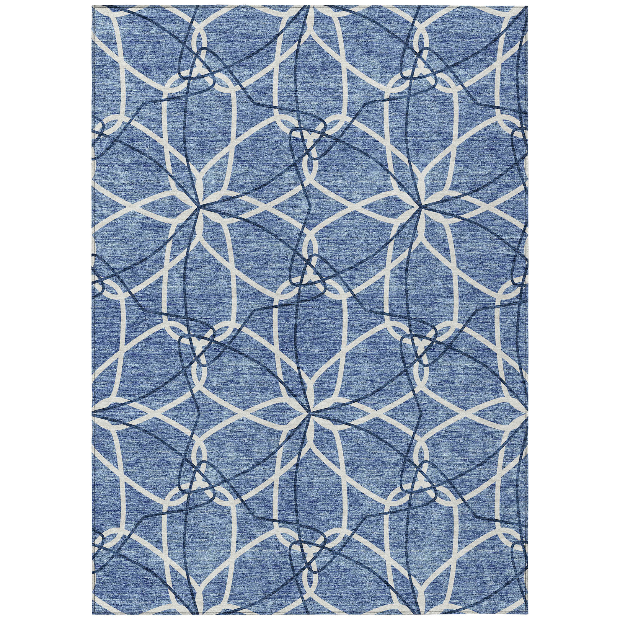 HomeRoots Tapis intérieur / extérieur lavable bleu et ivoire 9 pi x 12 pi denim - Wayfair Canada