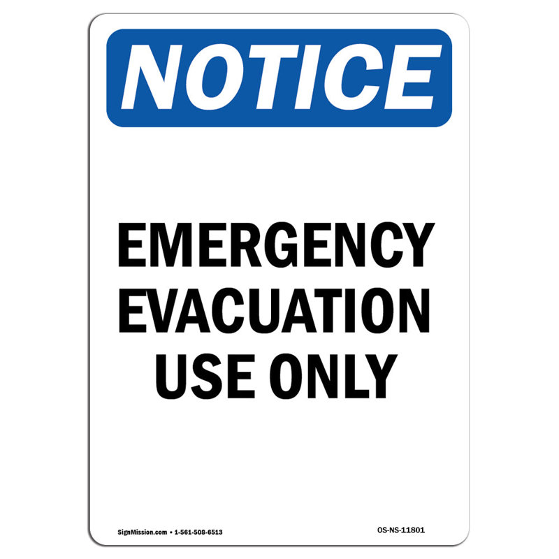 SignMission Emergency Evacuation Use Only Sign | Wayfair