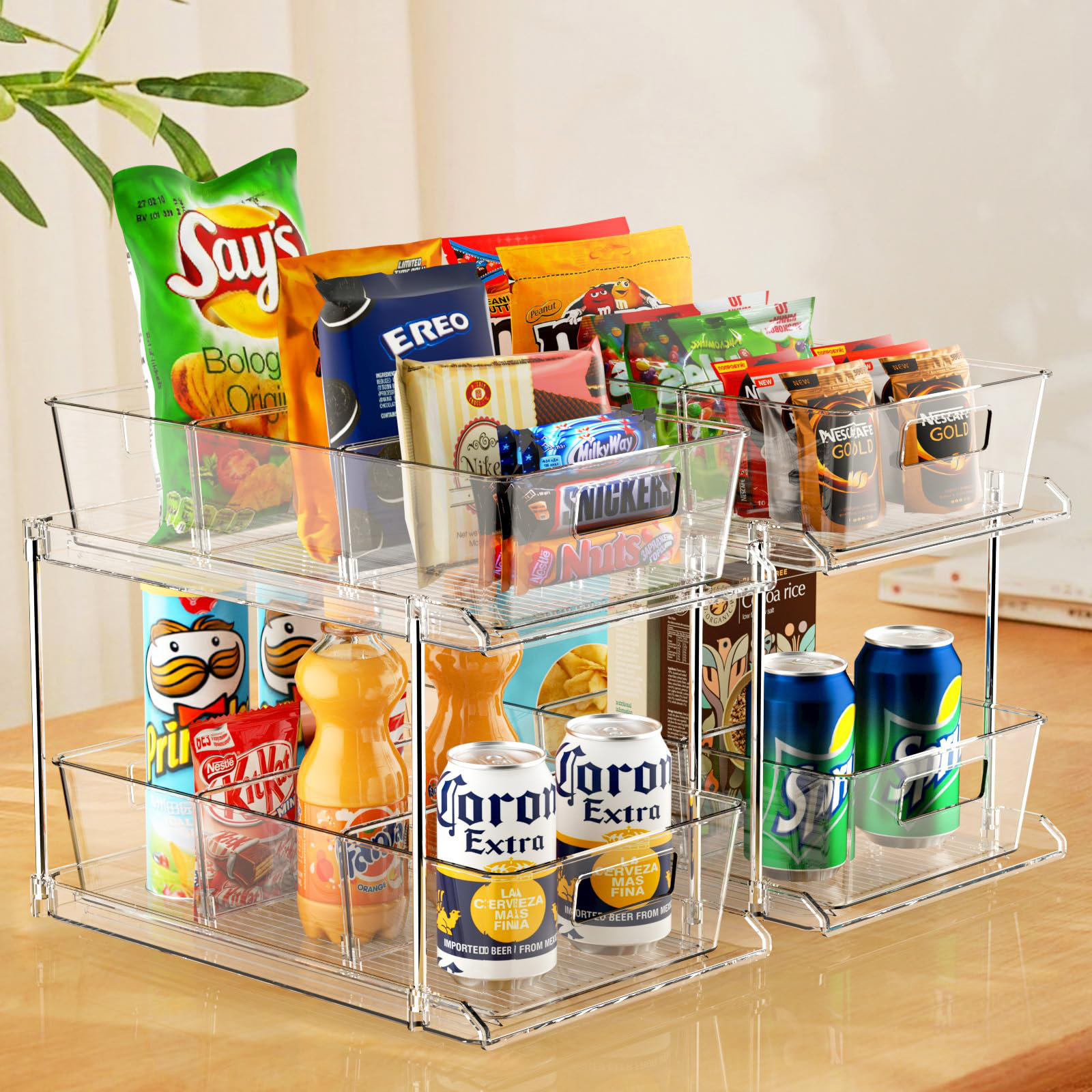 Rebrilliant 3-Pack Stackable Clear PET Pull-Out Drawer Organizer, Multi ...