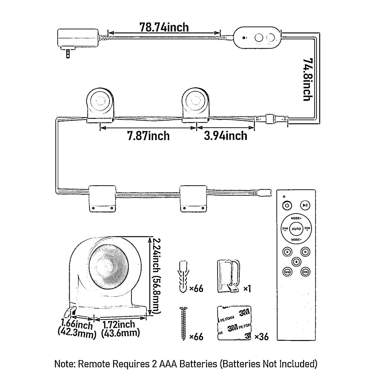 Orren Ellis 33ft Led Smart String Lights, Rgbcwic String Downlights ...