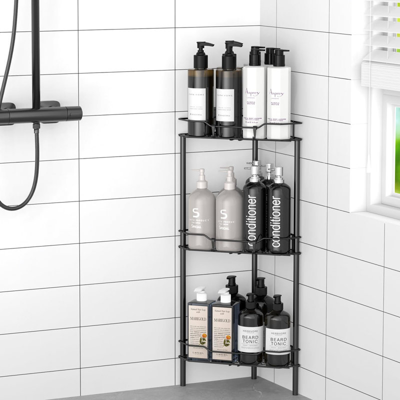 Latitude Run® Floor Standing Corner Shower Caddy Organizer Shelf | Wayfair