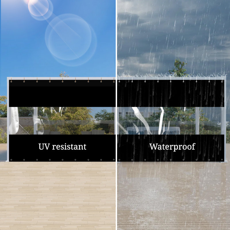 Covers & All Heavy Duty Outdoor Clear Panel Curtain, All Weather ...