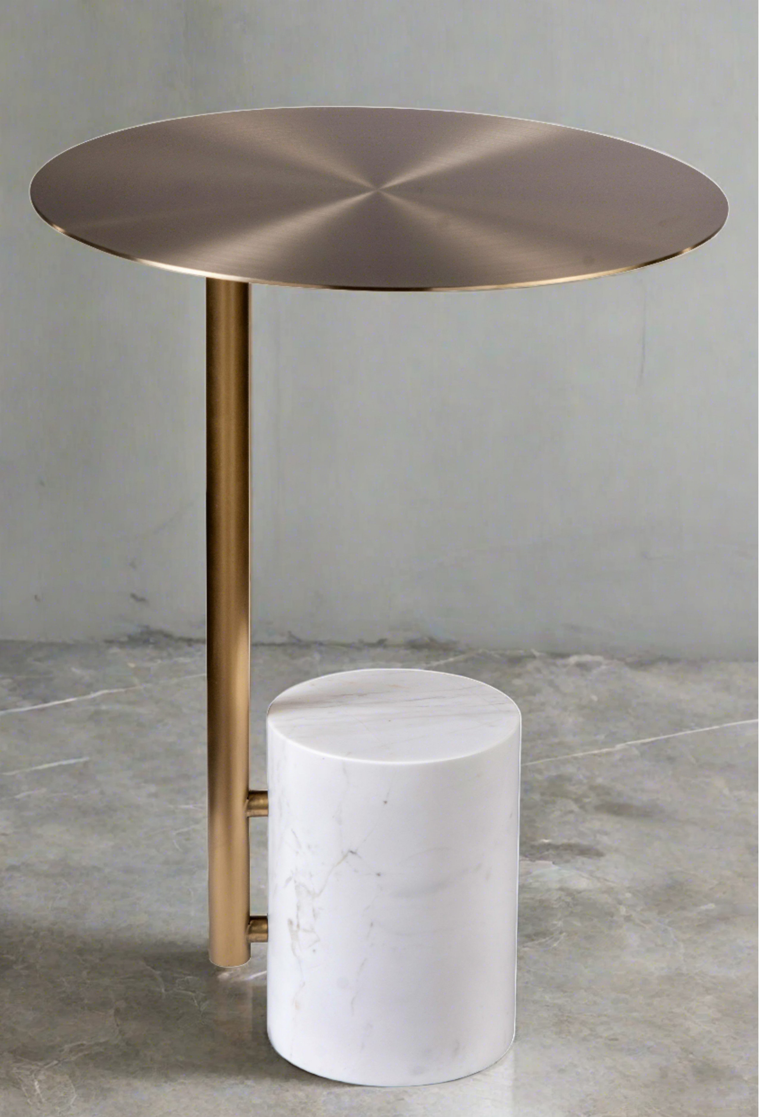 Statements by J Mireille End Table in Top and Base – C-Shaped Accent ...