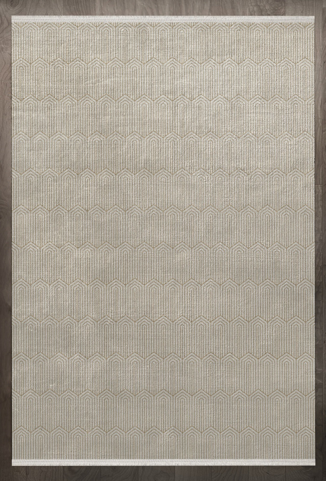 Corrigan Studio® Beige Geometric Cotton Wool Rectangle Area Rug | Wayfair