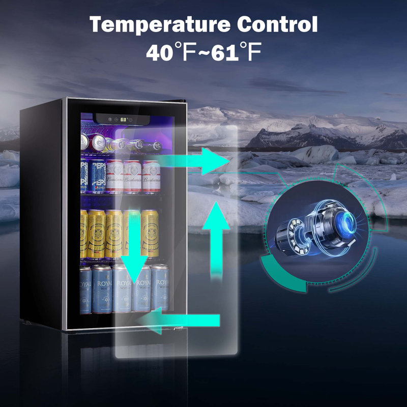 R.W.FLAME 120 Cans (12 oz.) 3.2 Cubic Feet Beverage Refrigerator and ...