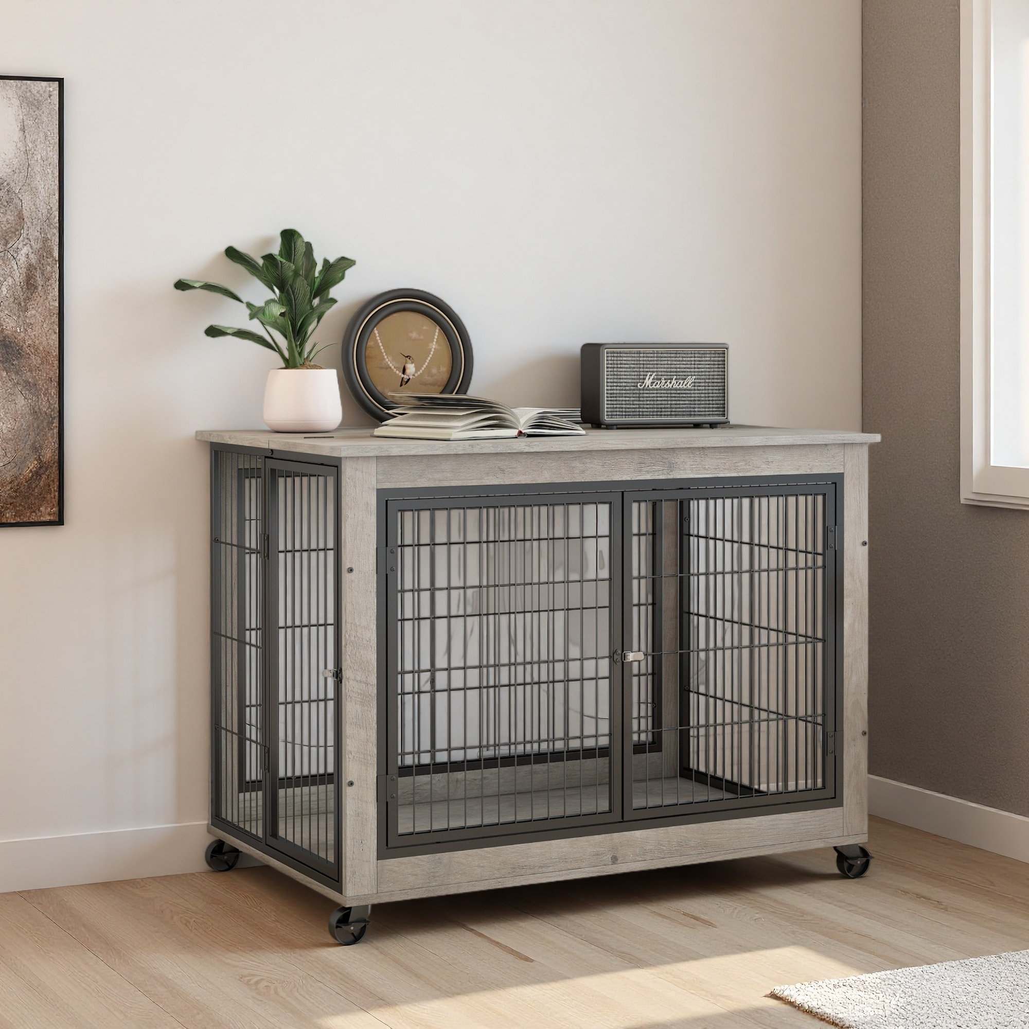 Tucker Murphy Pet™ Furniture Dog Cage Crate With Double Doors - Wayfair ...