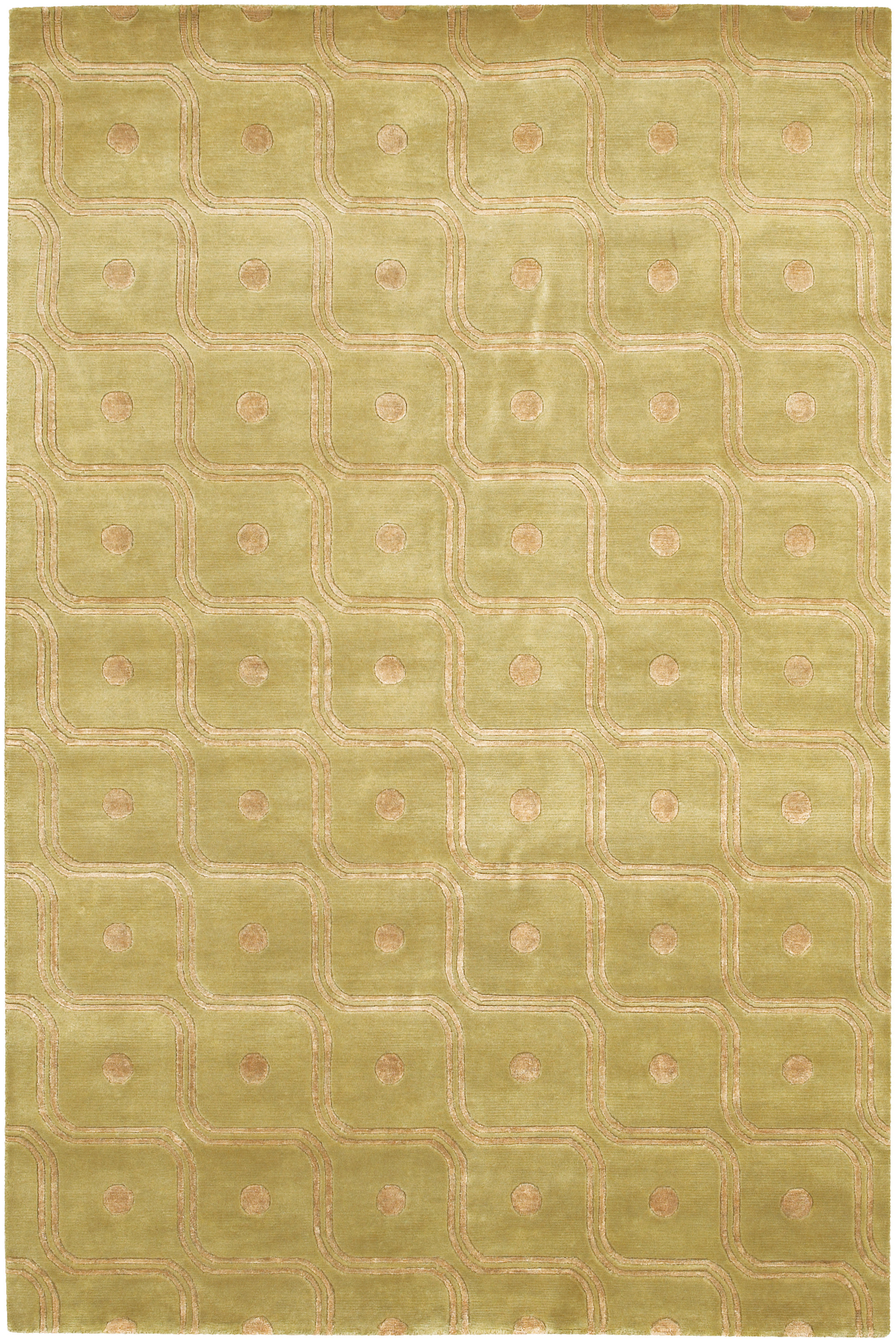 Chandra Rugs Aadi Geometric Hand-Knotted Wool Yellow/Beige Area Rug ...