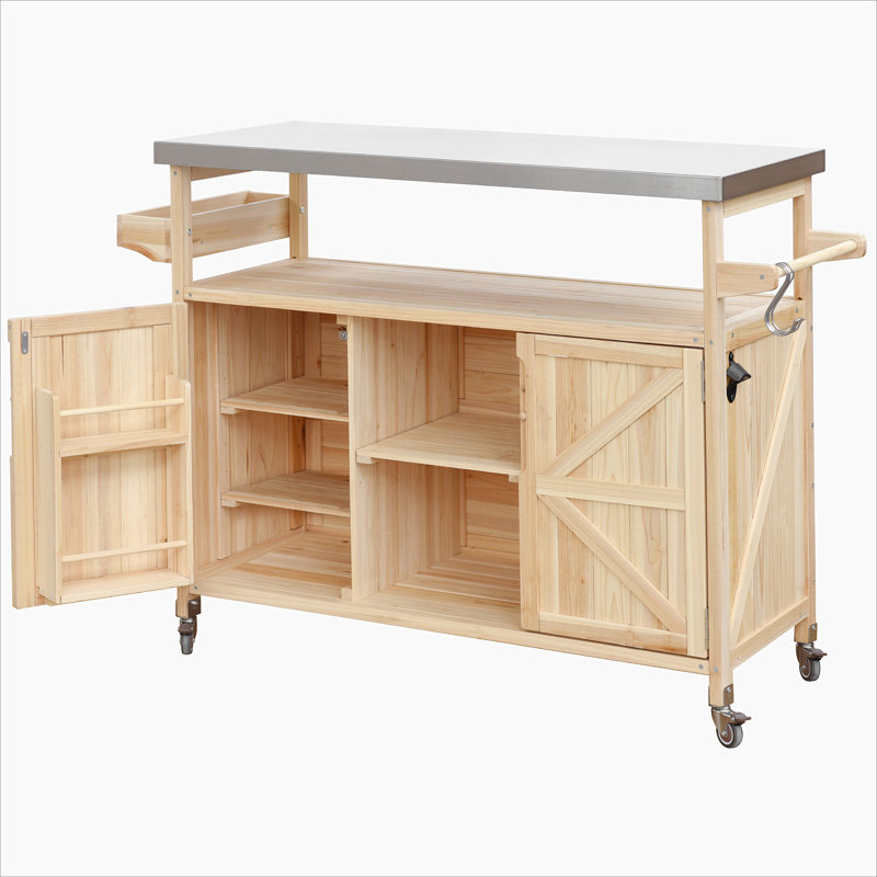Winston Porter Outdoor Kitchen Island, Natural | Wayfair
