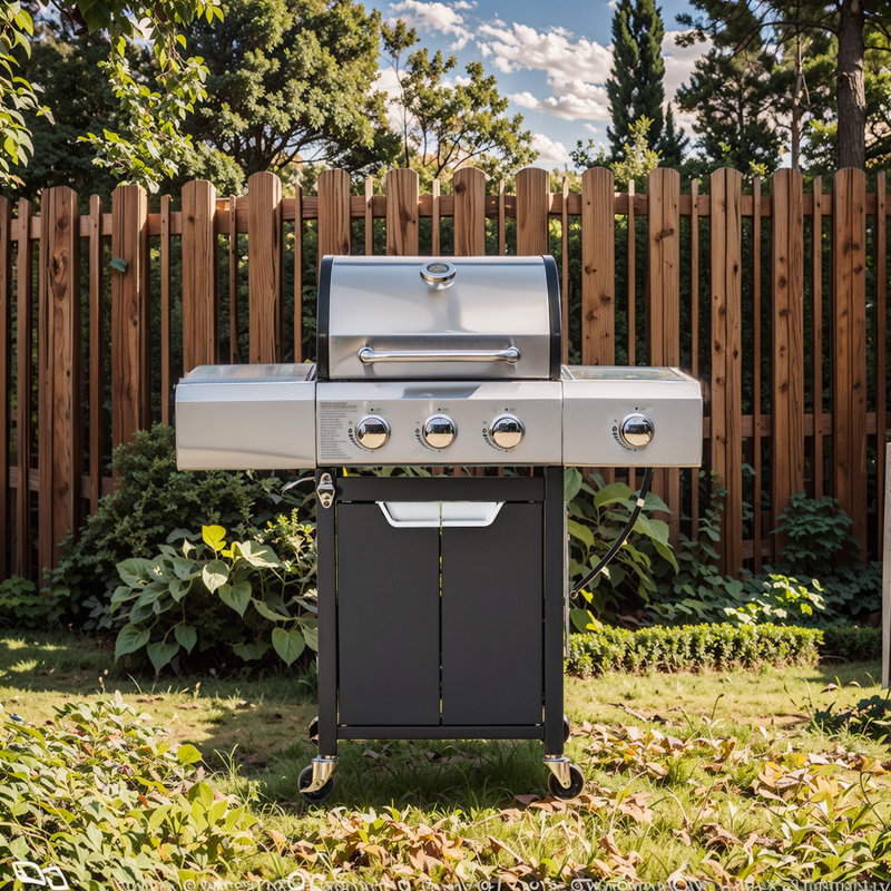 endark 3-Burner Propane Gas Grill With 1 Side Burner For Outdoor BBQ ...