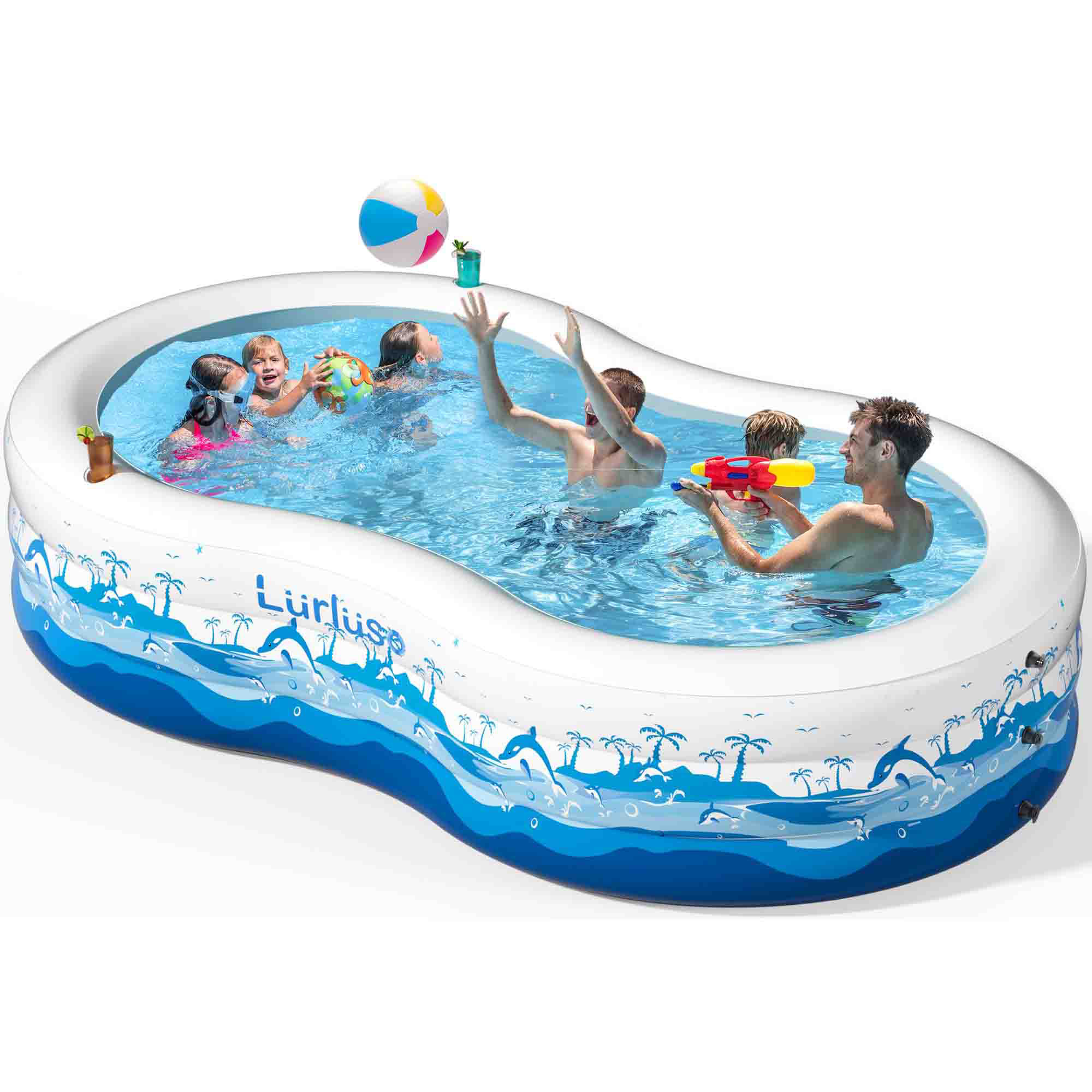 Profbig Large Swimming Pool with Bench Drink Holder - Wayfair Canada