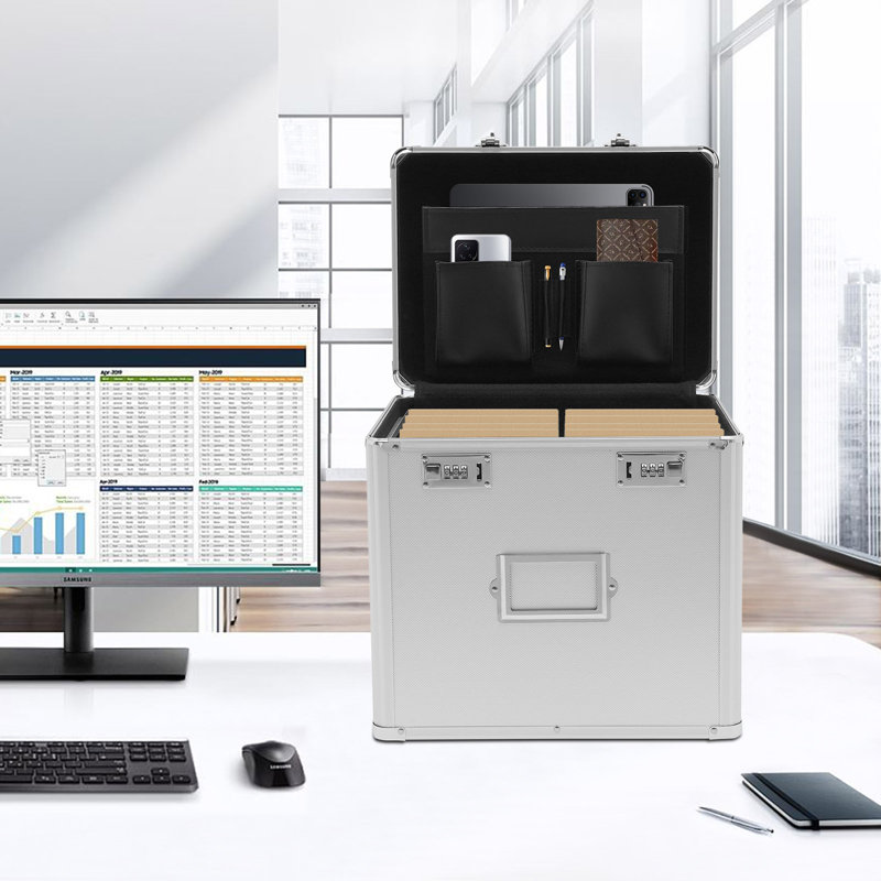 FRONG 13.4" H X 13.8" W Lockable File Organizer Storage Box & Reviews ...