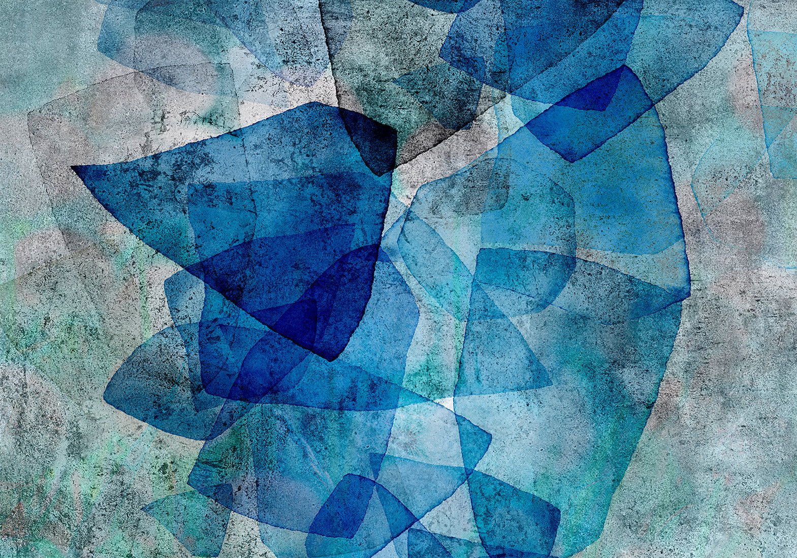 Brayden Studio Abstract Wallpaper Wall Mural - Sapphire Mosaic ...