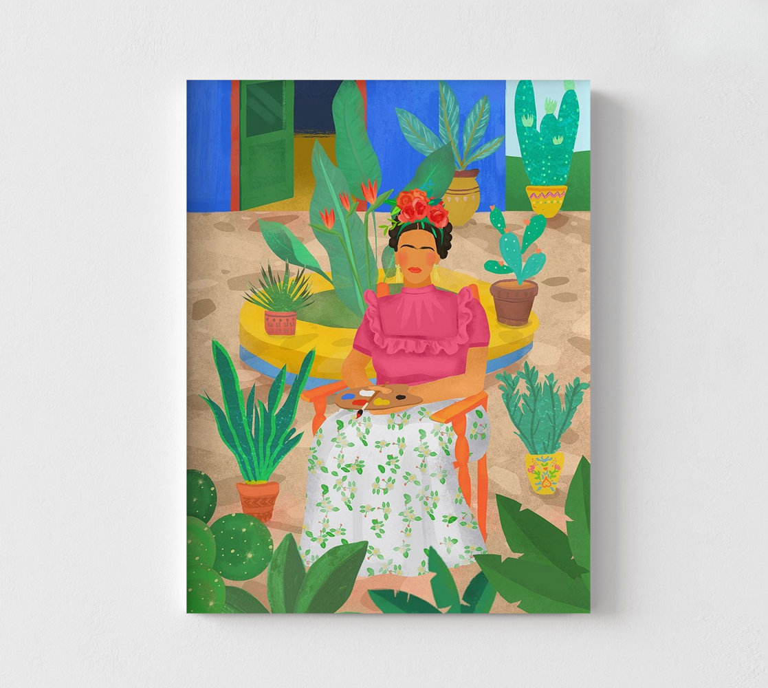 WeFrameArt Famous Mexican Portrait Print, Frida Kahlo Inspired Artwork ...