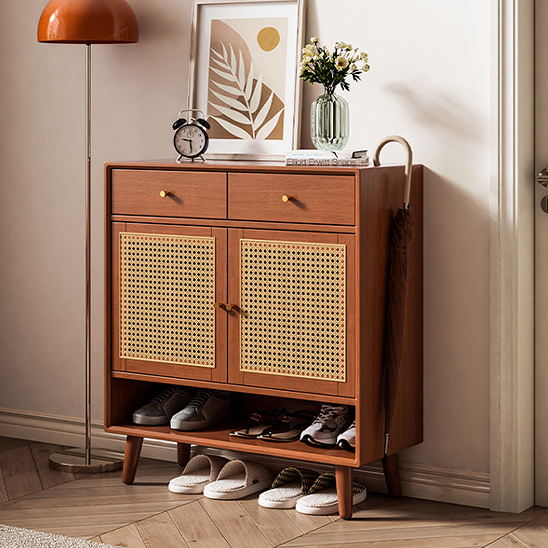 DICIXA Chinese Style Simple Shoe Cabinet Side Cabinet 12 Pair Shoe ...