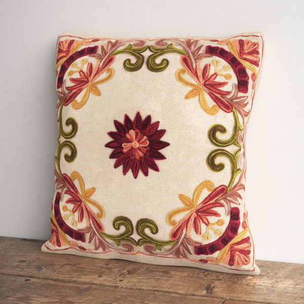Kelly Clarkson Home Wells Embroidered Throw Pillow & Reviews | Wayfair