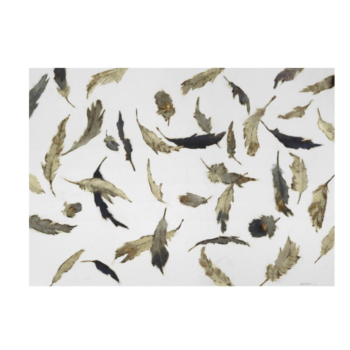 Chelsea Art Studio Falling Feathers White I by Sarah Atkinson - Graphic ...