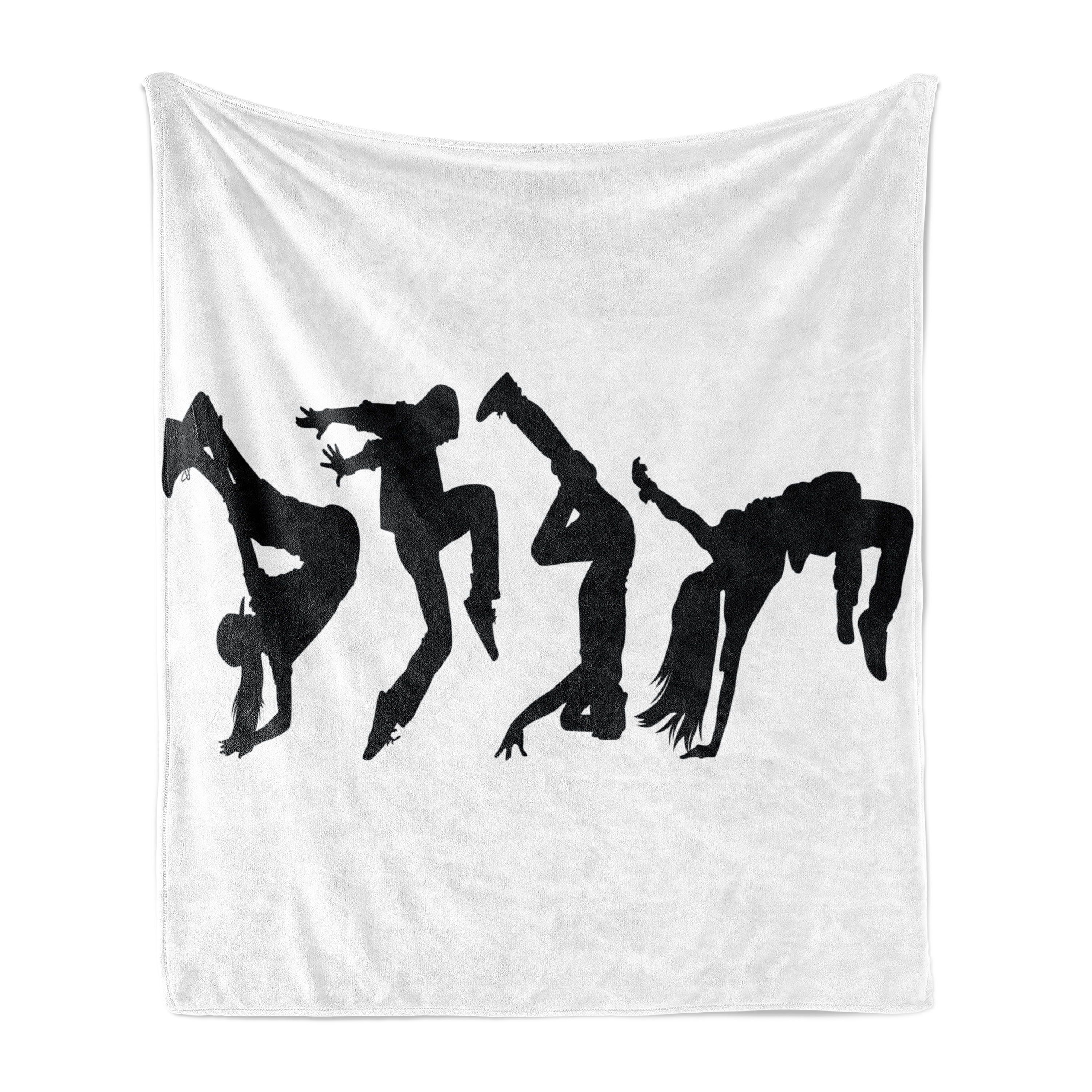 Ambesonne Hip Hop Fleece Throw Blanket Woman Hand Glide Move Black and ...