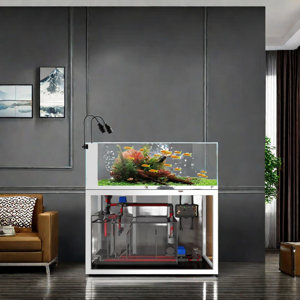 Lingxis White Minimalist Rectangular Eco Aquarium Tank | Wayfair