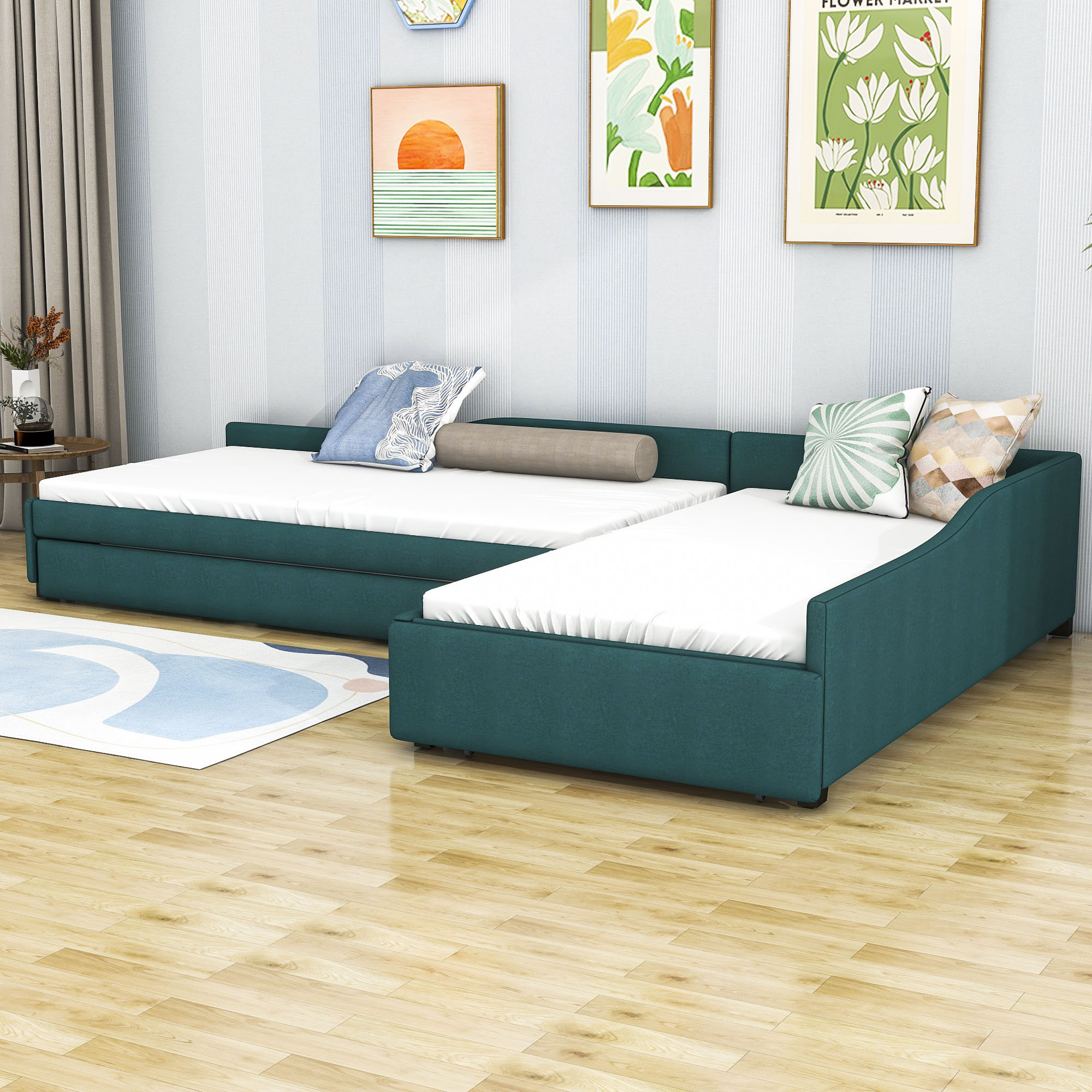 Hokku Designs Dorreen Twin and Twin Size One Drawer Daybed with Twin ...