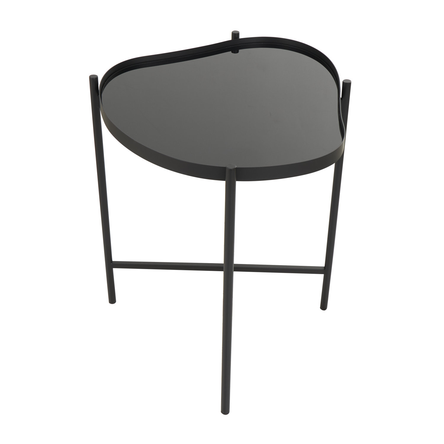 Latitude Run® Glass Tray Top Cross Legs End Table | Wayfair