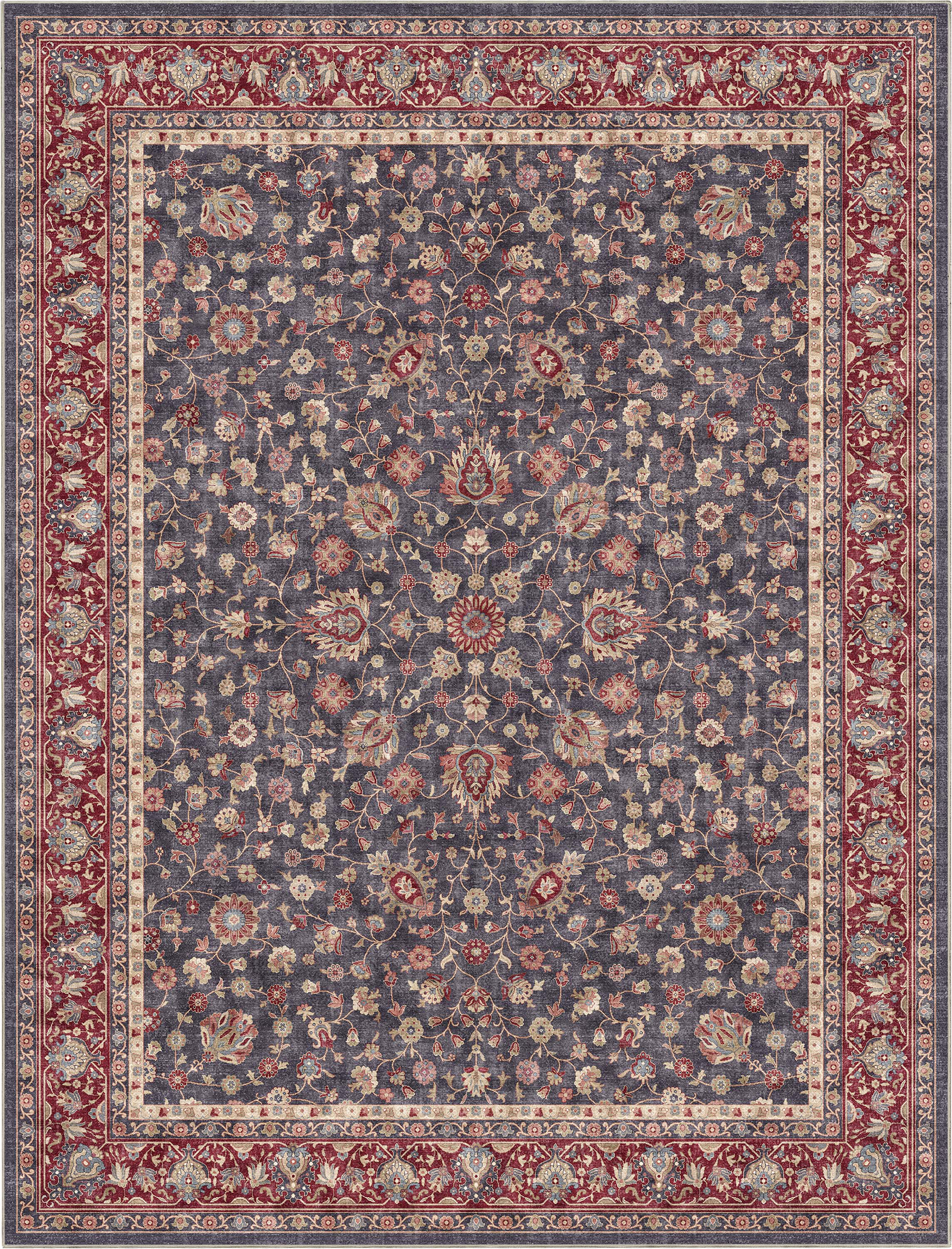 Charlton Home® Dyrk Rome Vintage Oriental Persian Navy Blue Red Rug ...